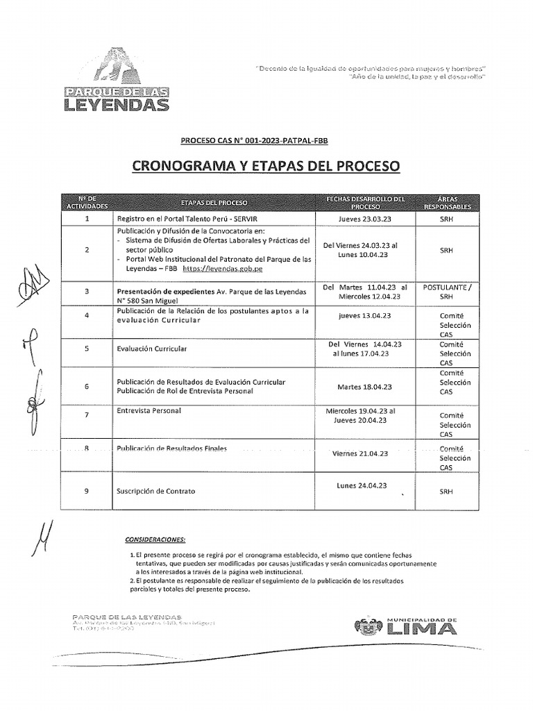 Cronograma Cas 001 2023 | PDF