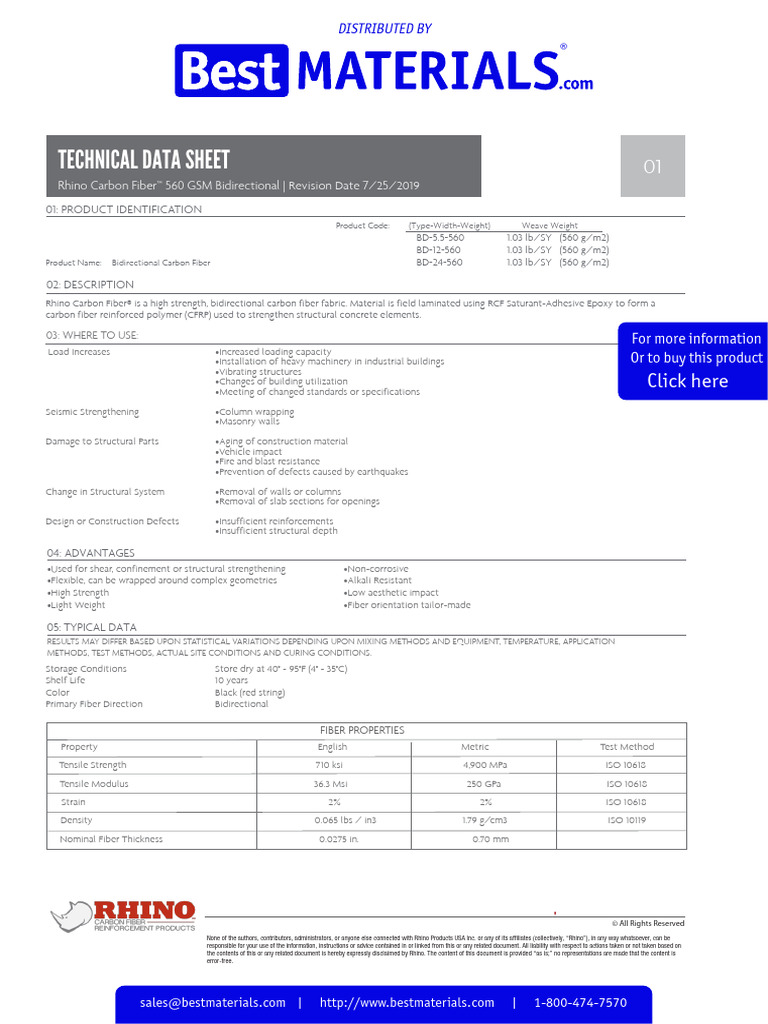 RCF 9000 560 Bidirectional Strap TDS | PDF | Concrete | Building Materials