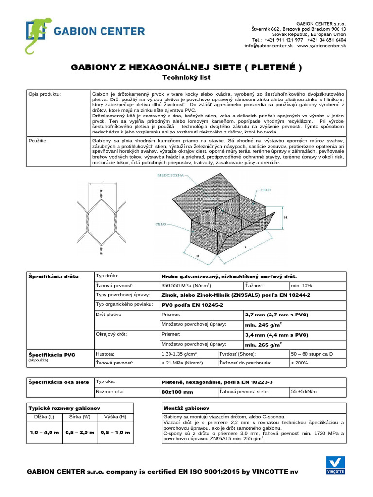 Gabioncenter Datasheet SK Gabion | PDF