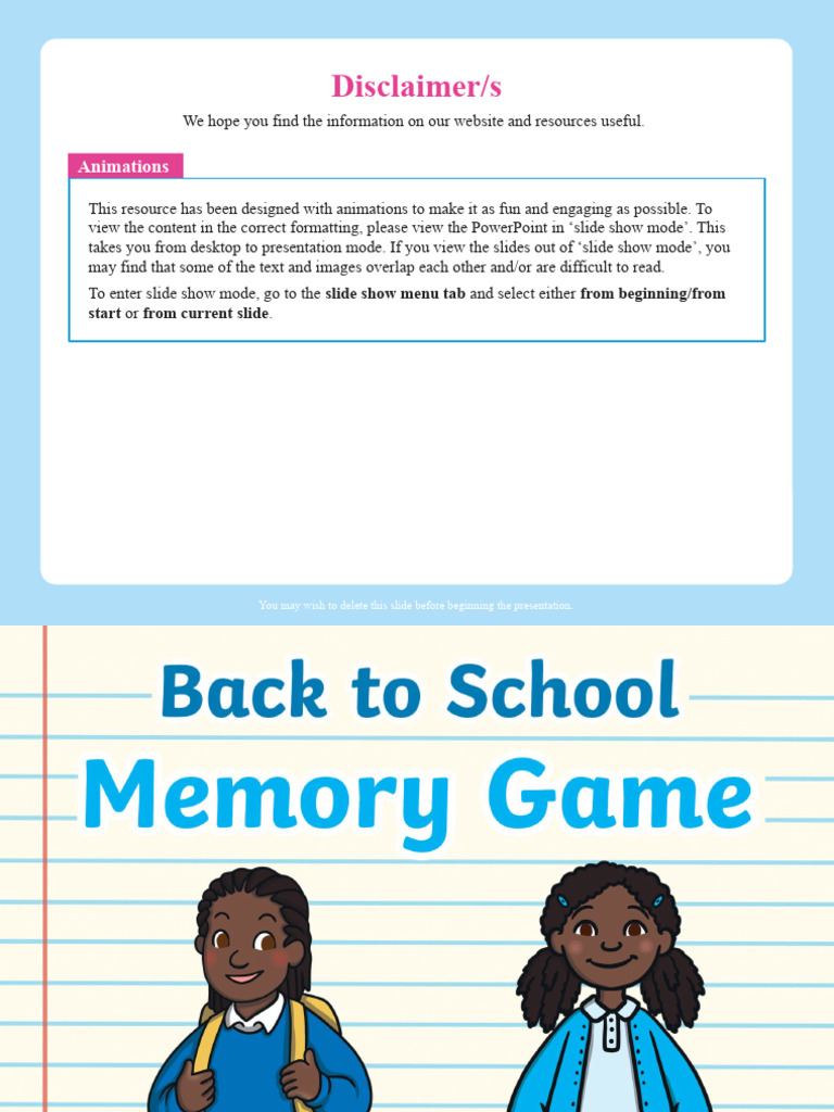 T PZ 1661349834 Fun Back To School Memory Game Puzzle Powerpoint - Ver ...