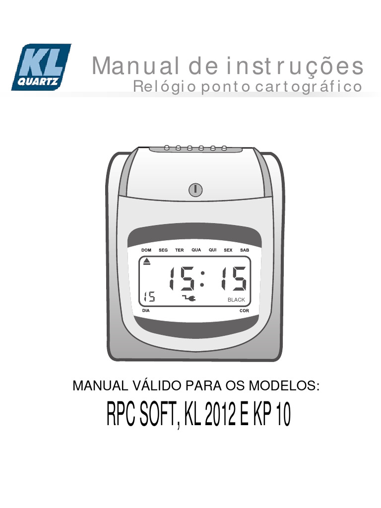 Manual de Instruções - Relogio de Ponto KP10 | PDF | Fonte de energia ...