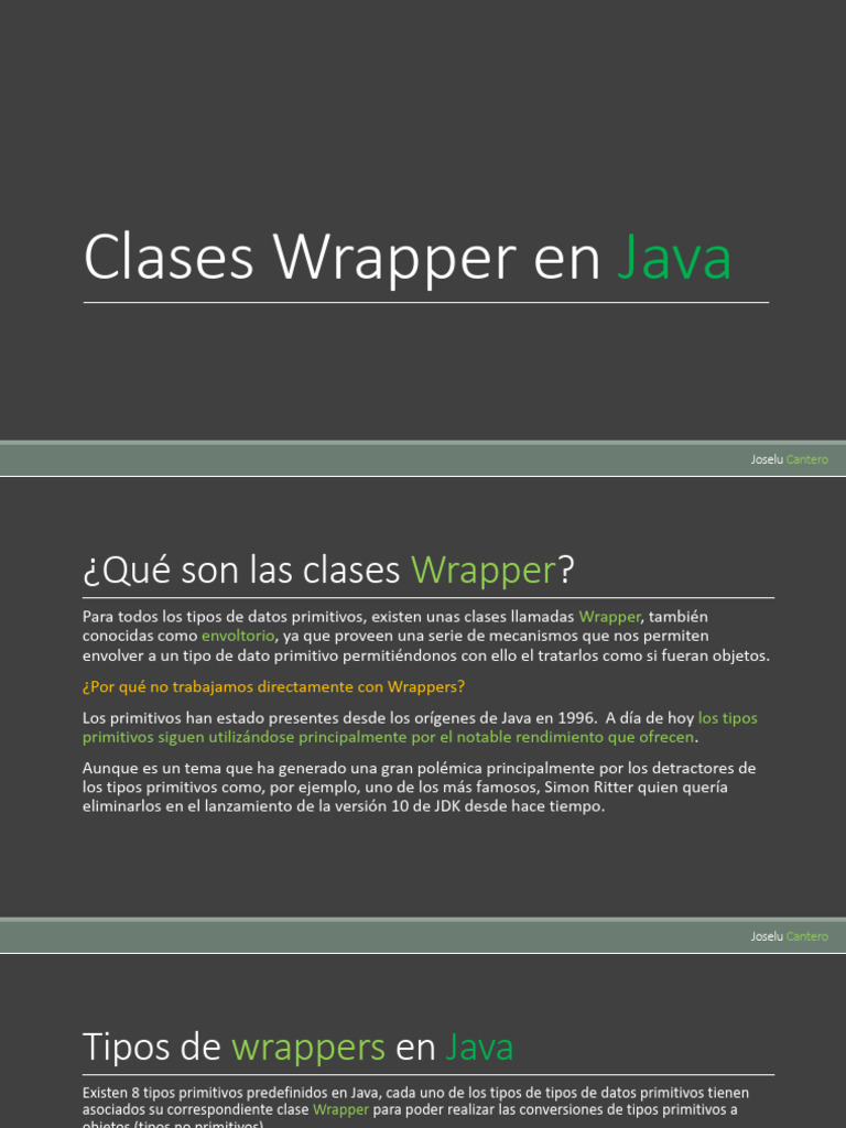 Clases Wrapper en Java | PDF | Java (lenguaje de programación) | Objeto (informática)