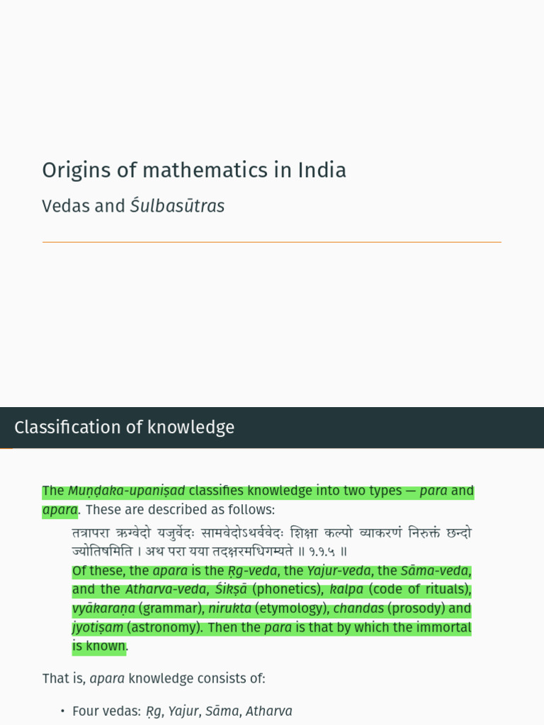 Indian Mathematics Origins | PDF | Circle | Vedas