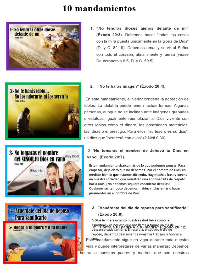 10 Mandamientos Ilustrados | PDF | Diez Mandamientos | Dios