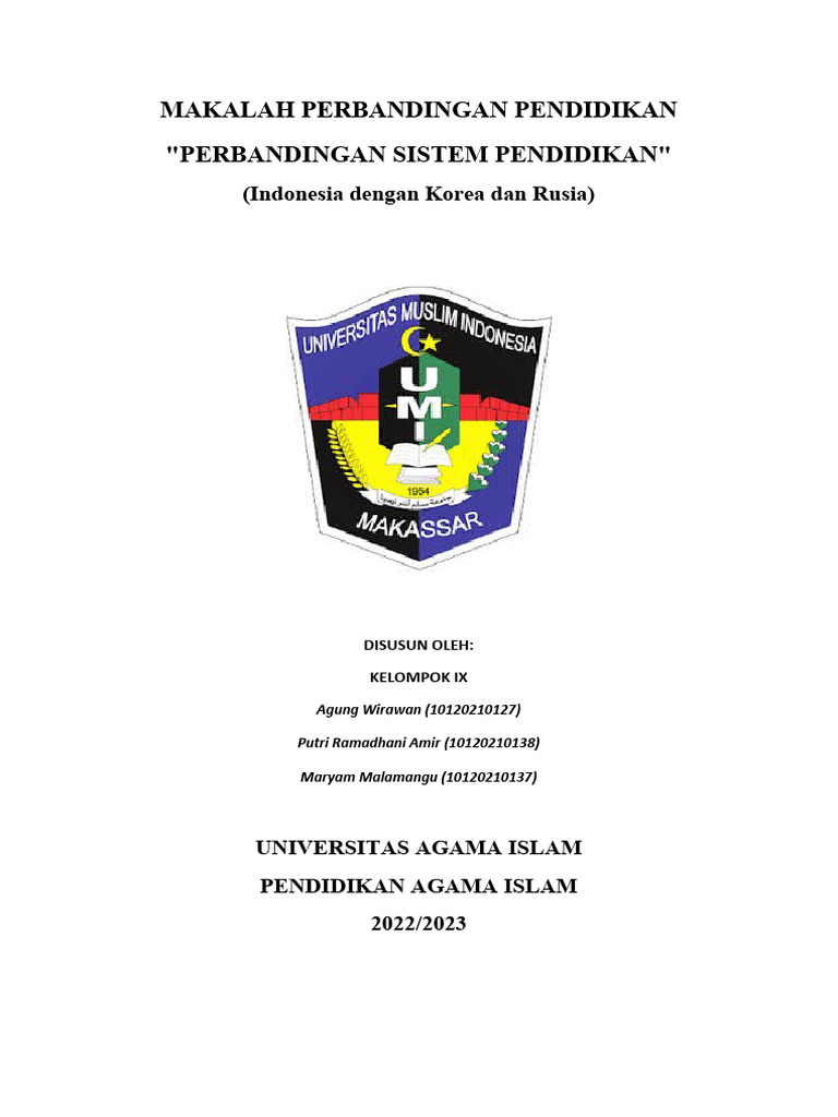 Makalah Perbandingan Pendidikan KLMPK 09 | PDF | Karier & Perkembangan | Sains & Matematika