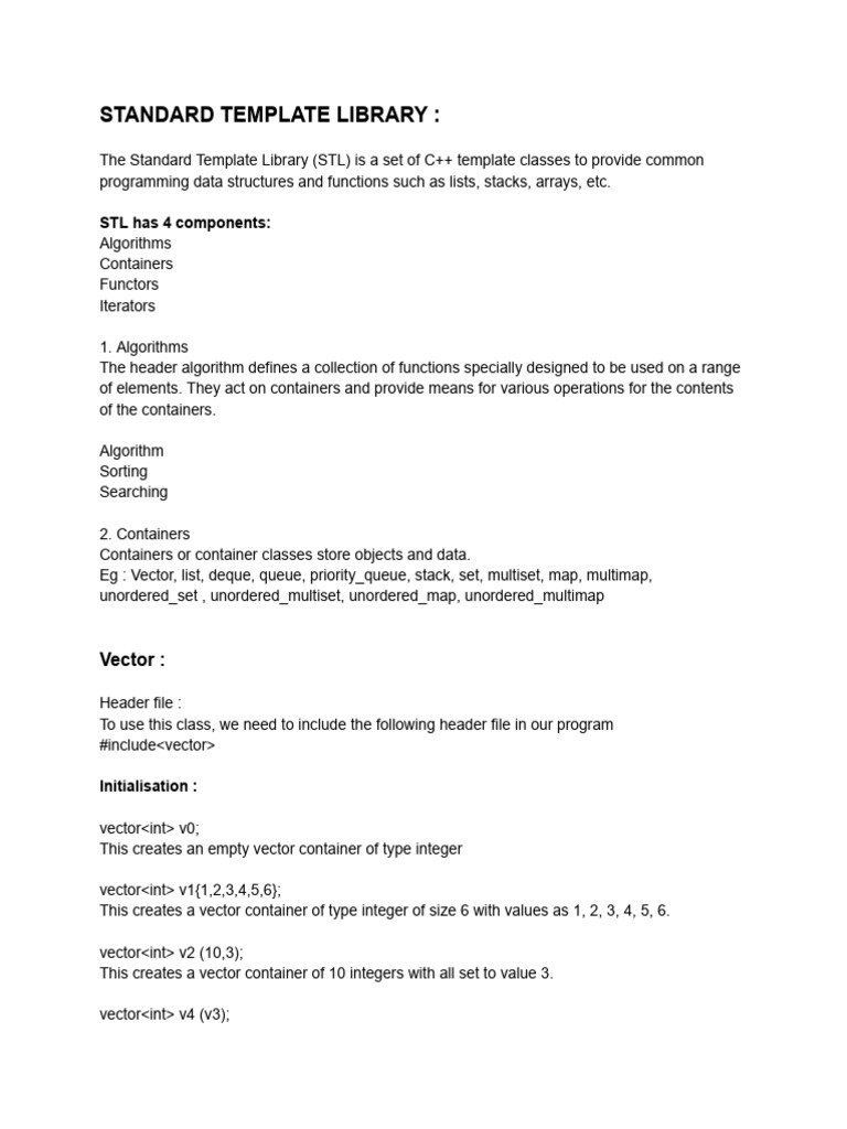 Vectors and Matrices in STL | PDF | Computer Programming | C++