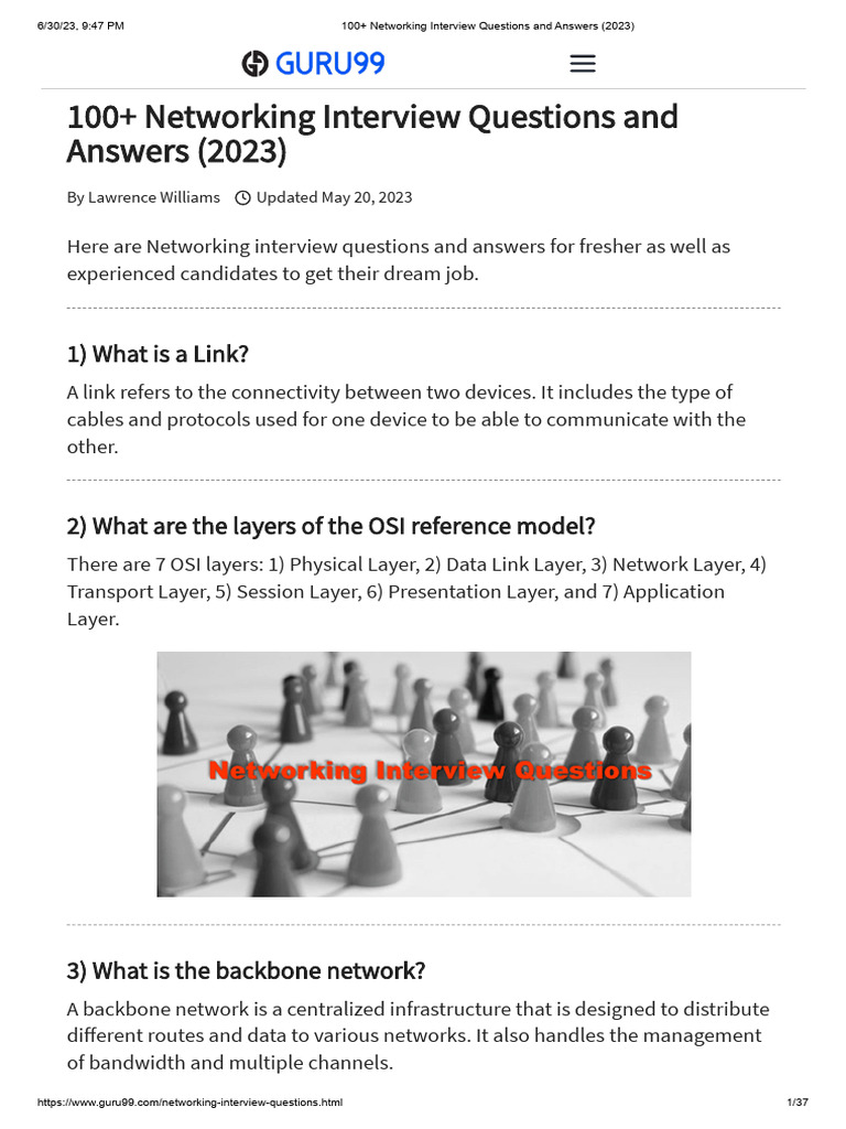 100+ Networking Interview Questions and Answers (2023) | PDF | Computer ...