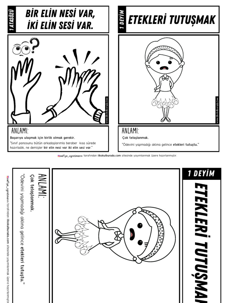 1deyim 1atasözü Resimli Deyimler 4 | PDF