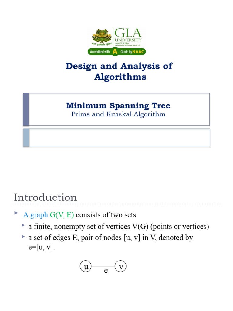Lecture - 04 - Minimum Spanning Tree (Prim and Krushkal) 2 | PDF | Algorithms | Computational ...