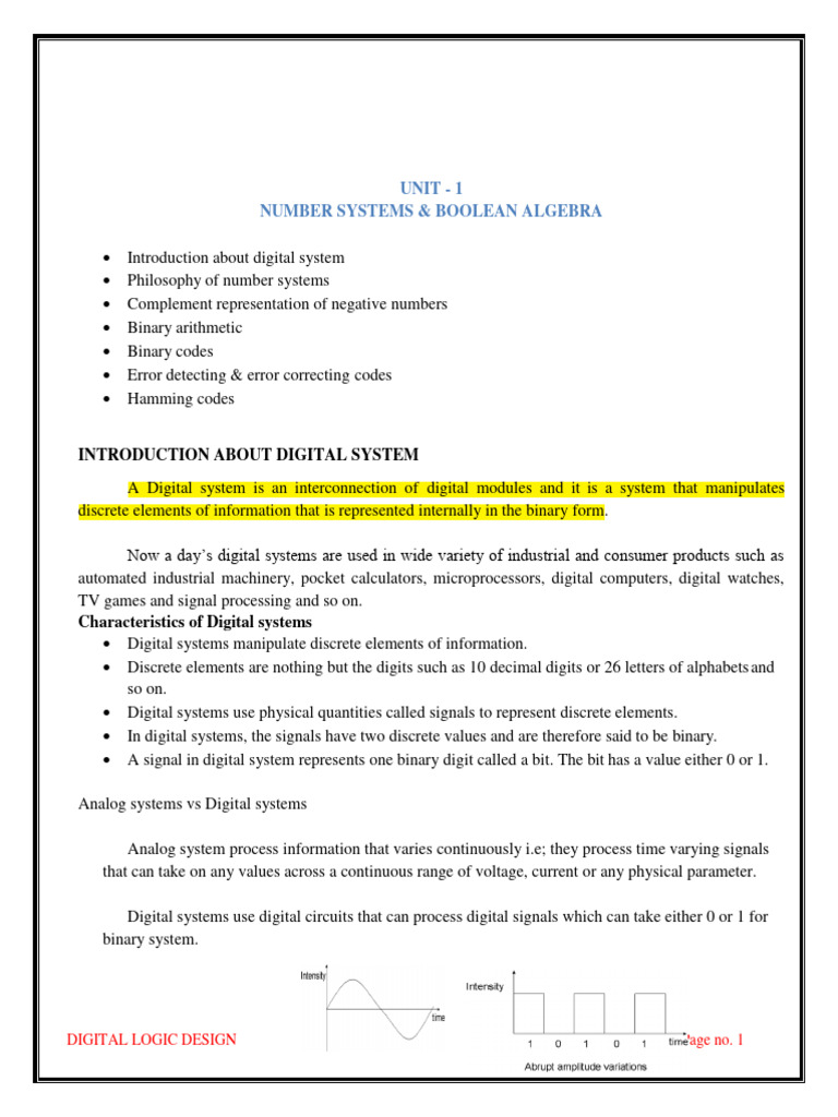 Digital System Design Notes | PDF | Subtraction | Digital Electronics