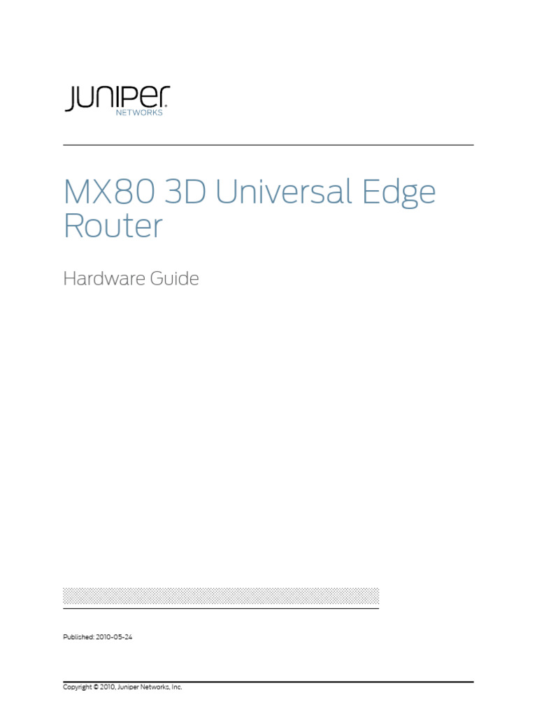 mx80 Hwguide | PDF | License | Legal Liability