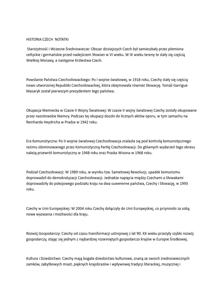 Historia Czech | PDF