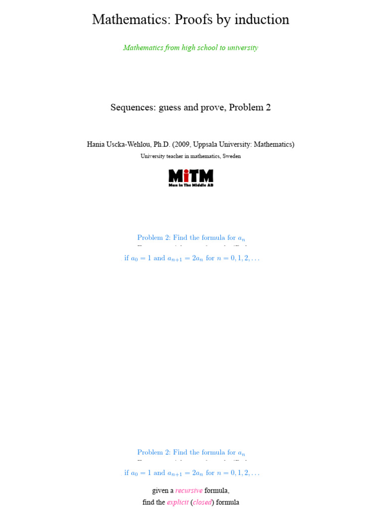 Slides Sequences Guess and Prove Problem 2 | PDF | Theoretical Computer Science | Logic