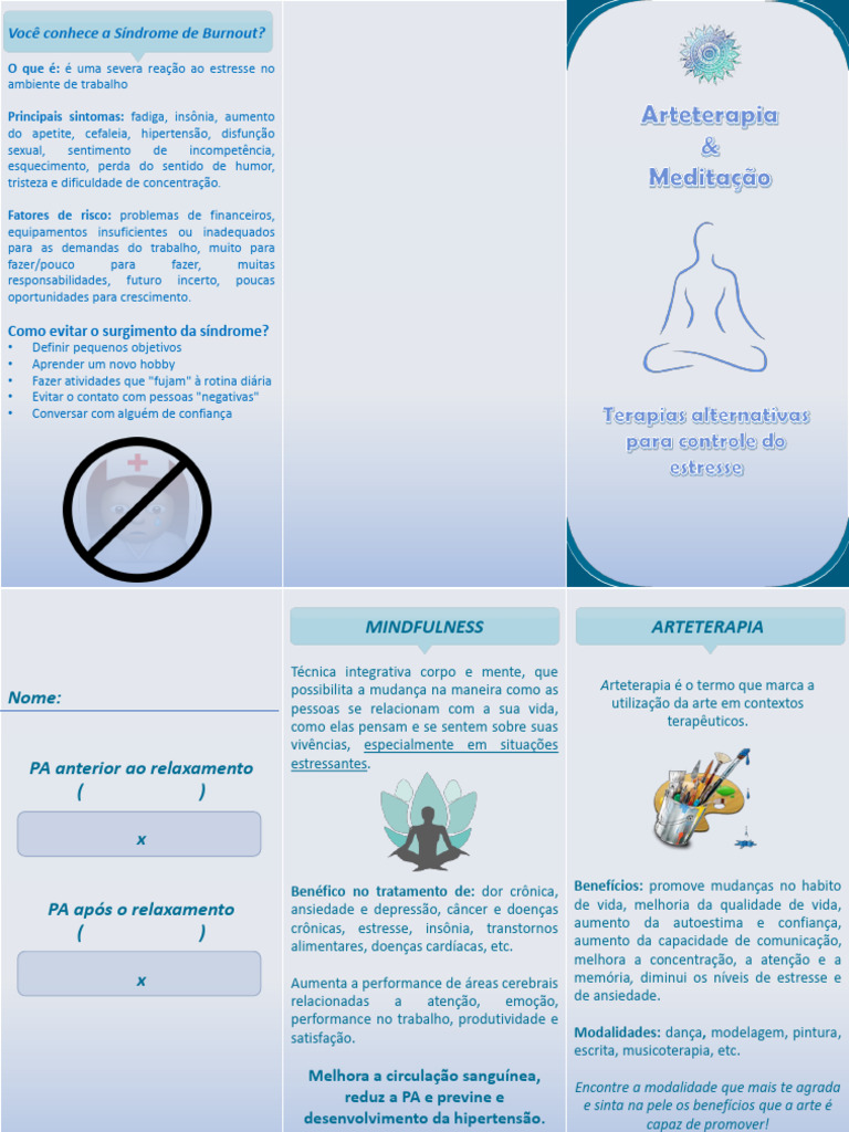 Folder Arteterapia | PDF | Ansiedade | Depressão