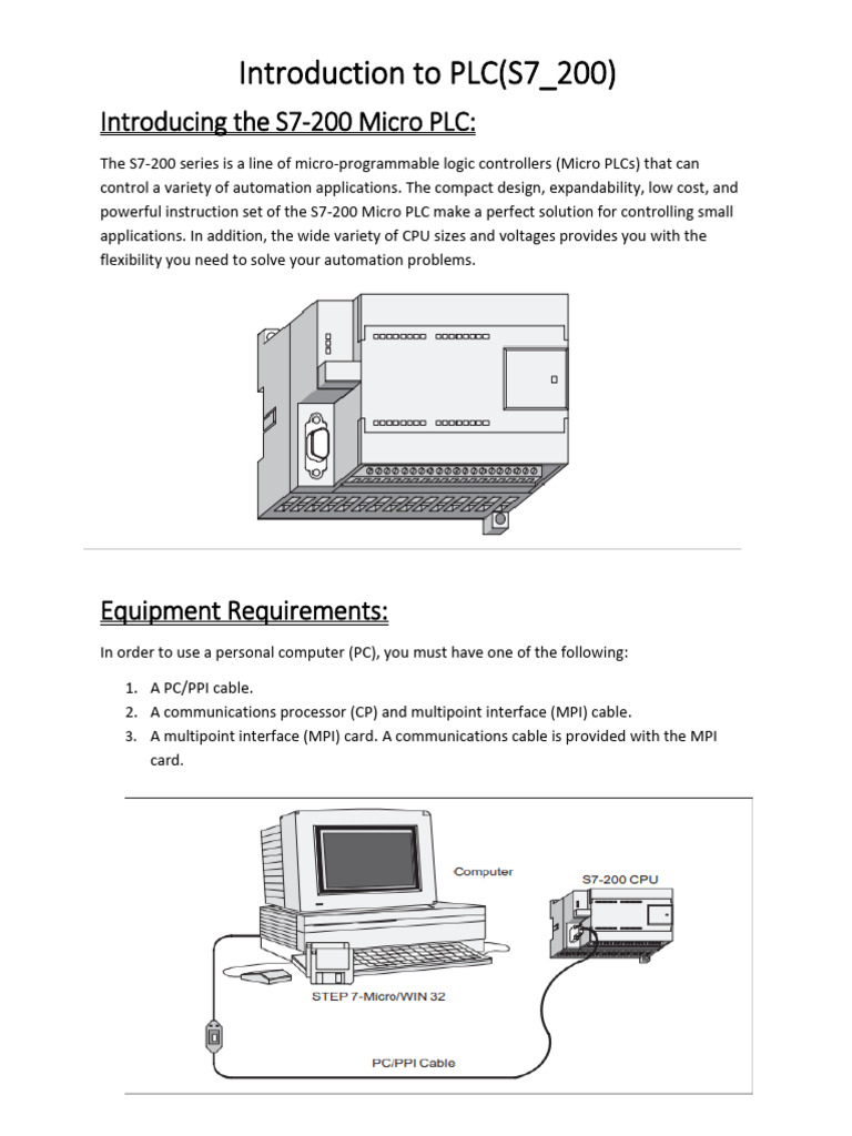 Introducing The S7-200 | PDF | Programmable Logic Controller | Central Processing Unit