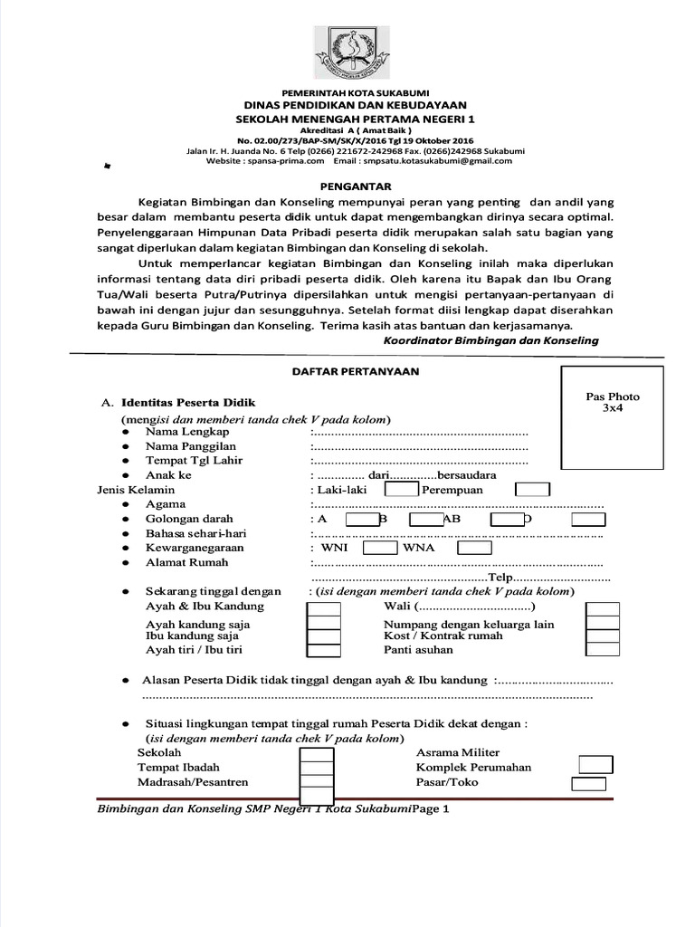 Format Himpunan Data Sri Puspita Della Aryadi | PDF