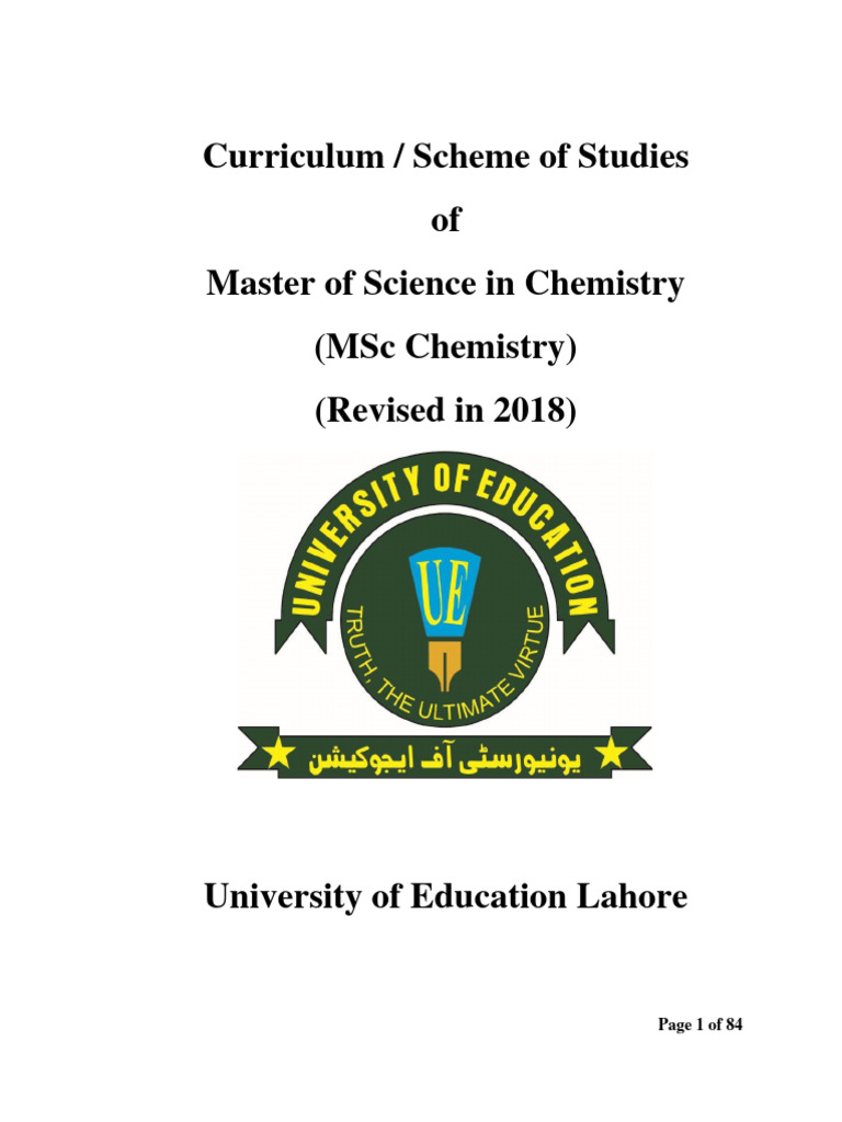 MSc Chemistry Curriculum Overview | PDF | Coordination Complex | Gases