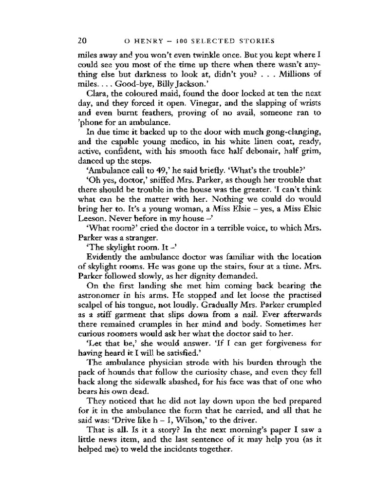 O Henry-100 Selected Stories | PDF