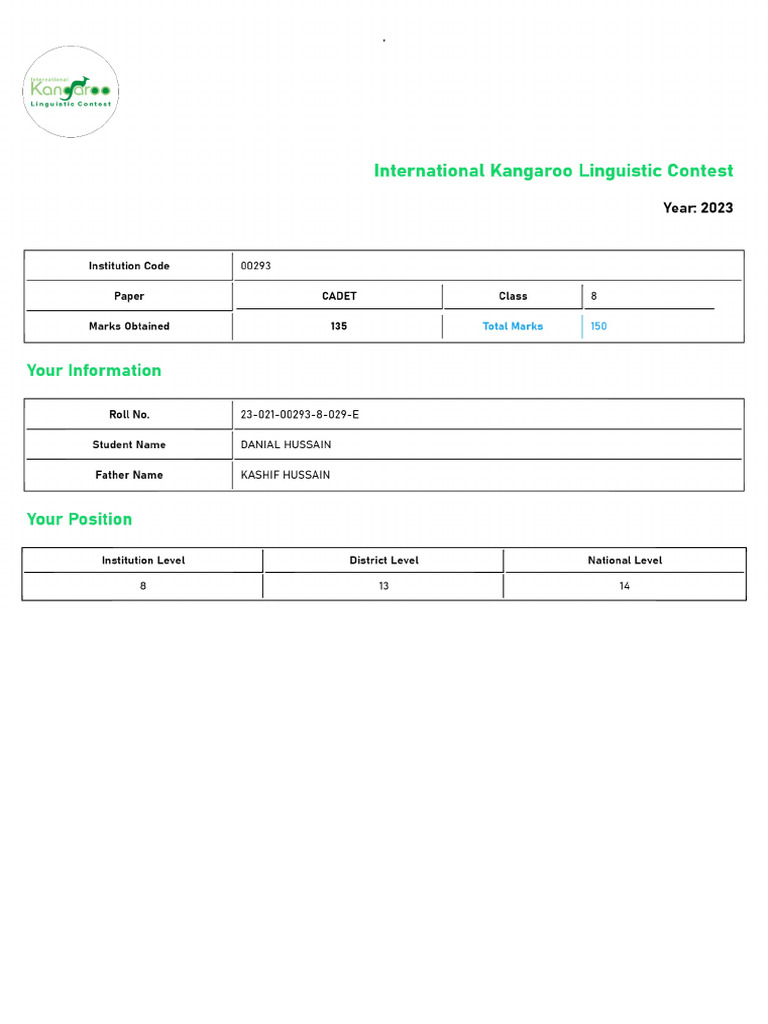 Student Results | PDF