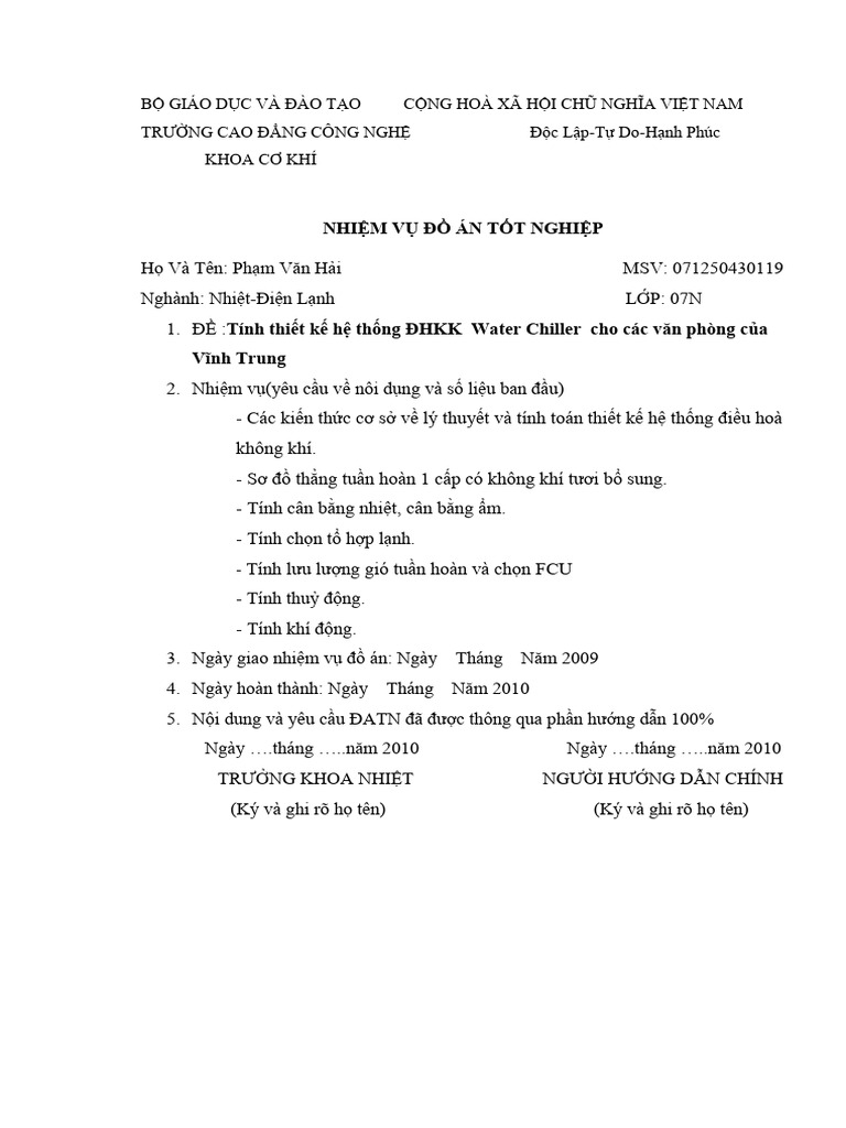(123doc) Do An Tinh Thiet Ke He Thong Dieu Hoa Khong Khi Water Chiller Cho Cac Van Phong Cua ...