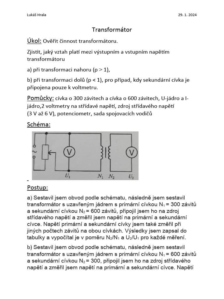 Transformátor 1 | PDF