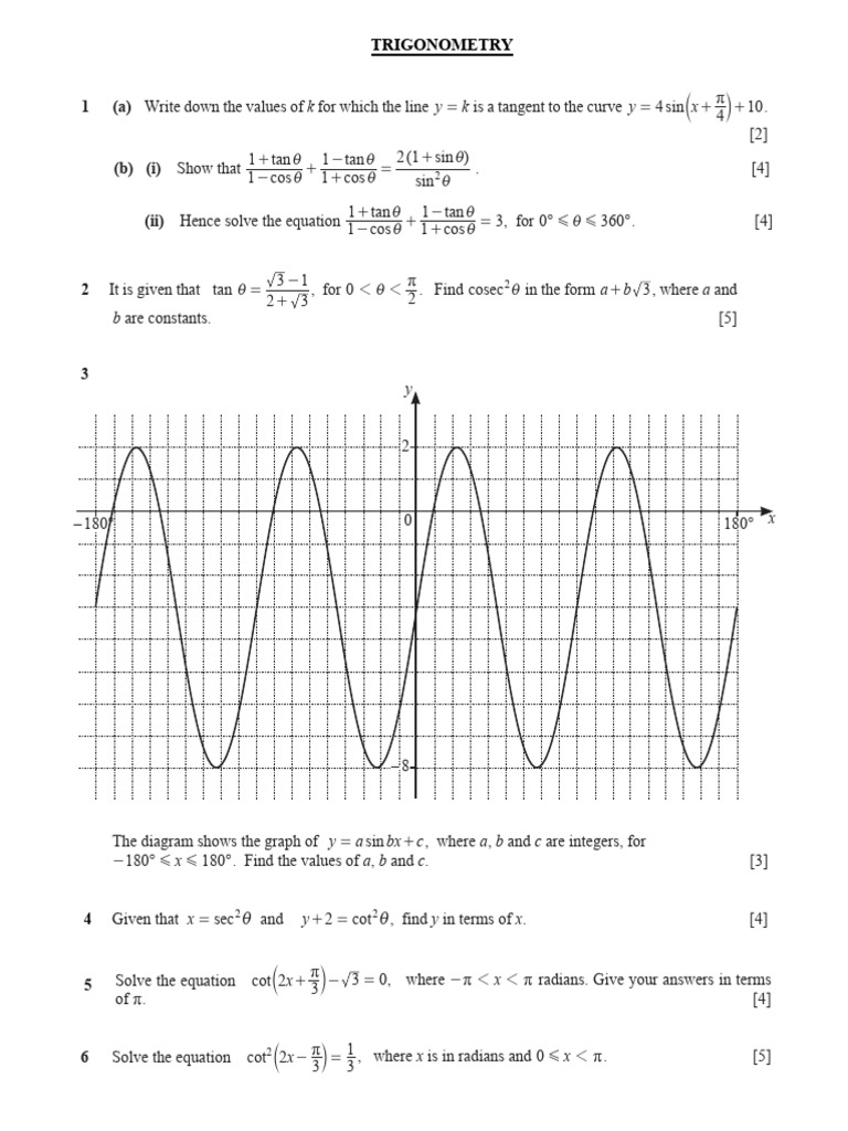 Chap 9 TRIGONOMETRY | PDF | Trigonometric Functions | Equations