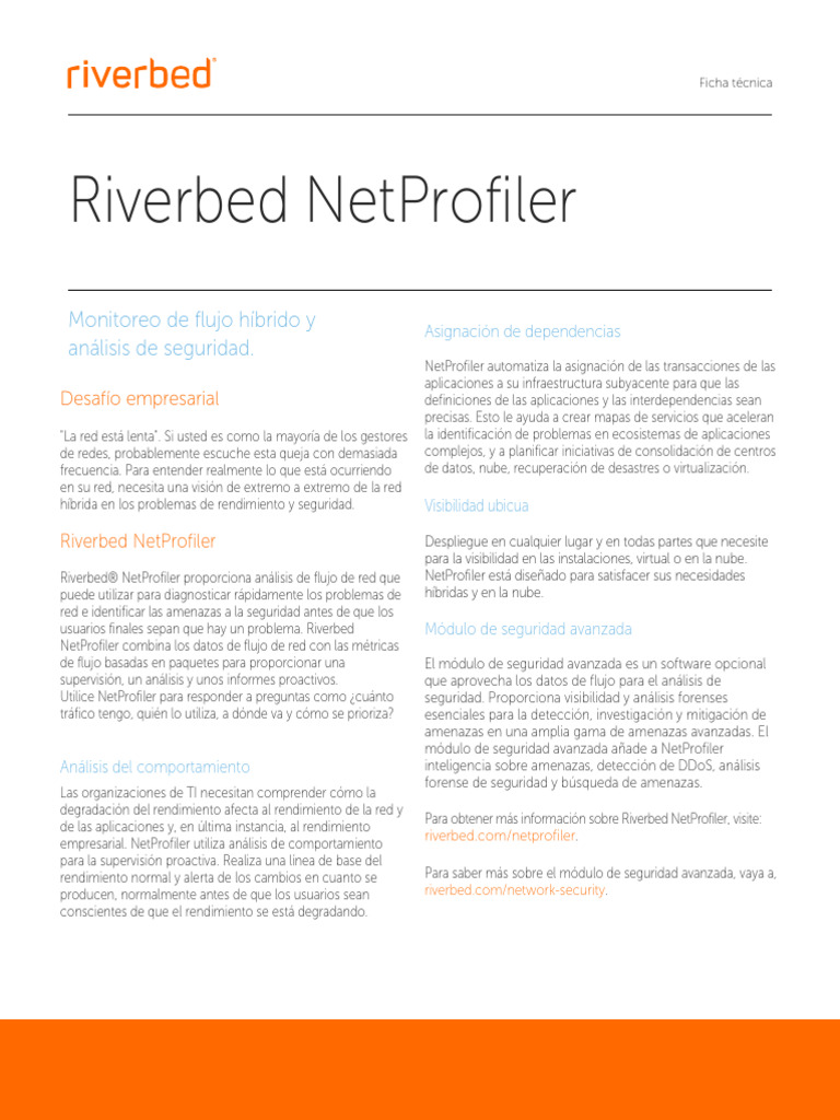 Riverbedl NetProfiler Data Sheet - ESP | PDF
