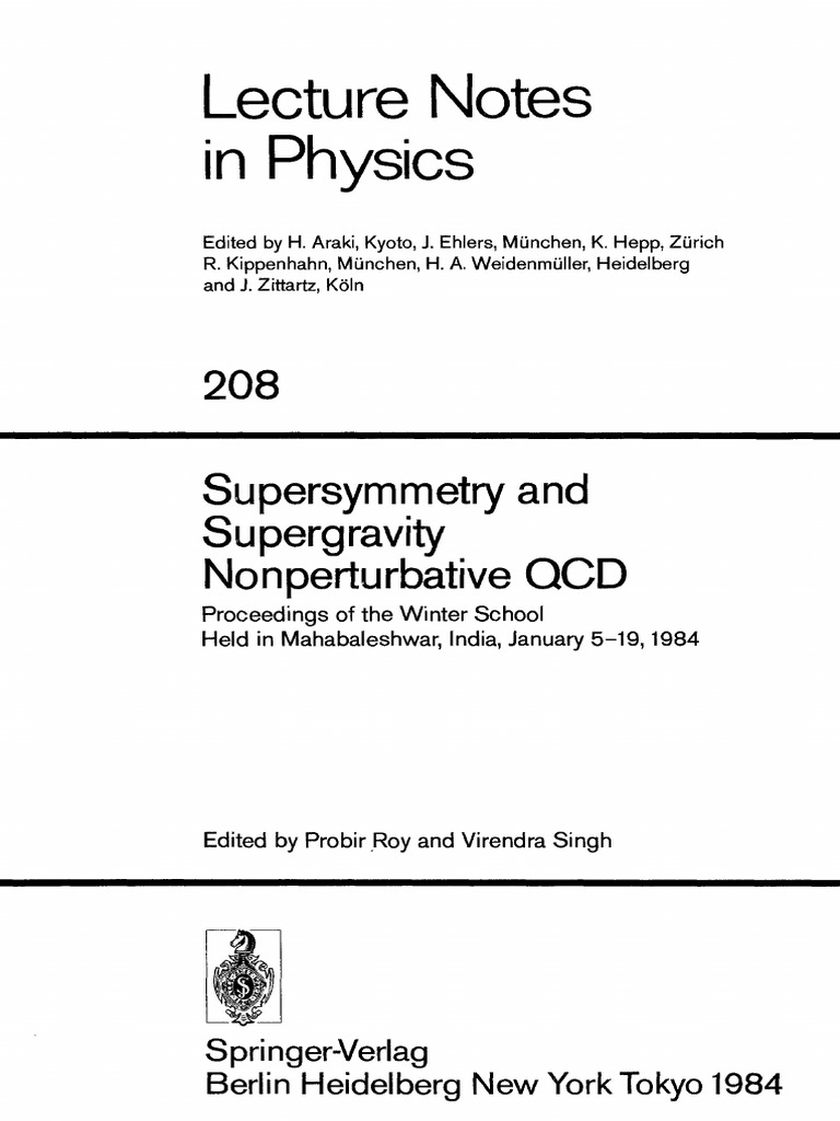 (LNP0208) P. Roy, V. Singh - Supersymmetry and Supergravity Nonperturbative QCD | PDF