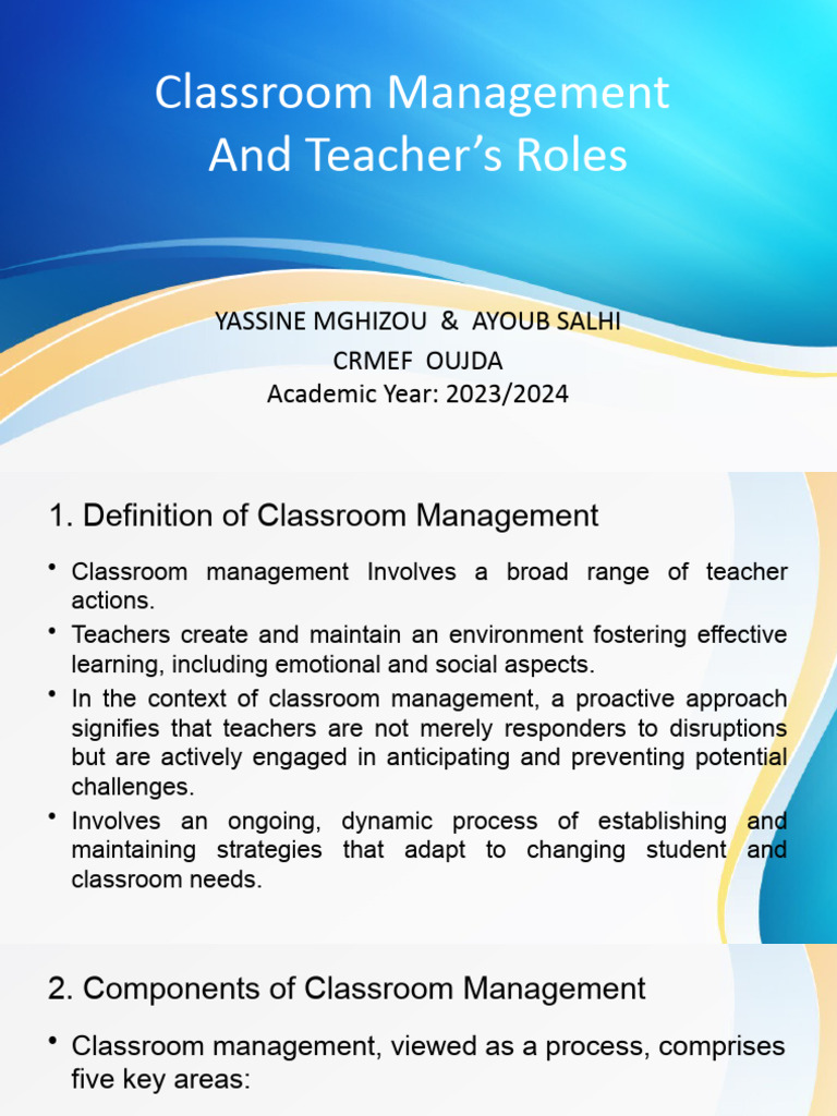 Classroom Management Presentation - 5 2 2024 | PDF | Classroom ...