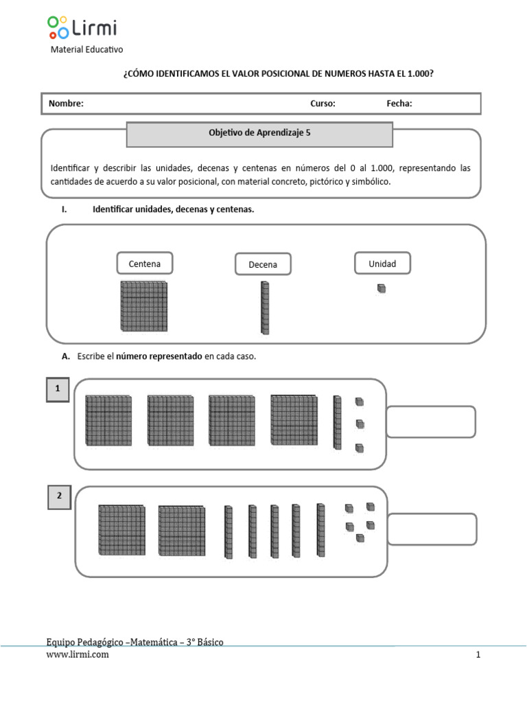Marzo 15 OA 5 Valor Posicional | PDF | Aritmética | Notación Matemática