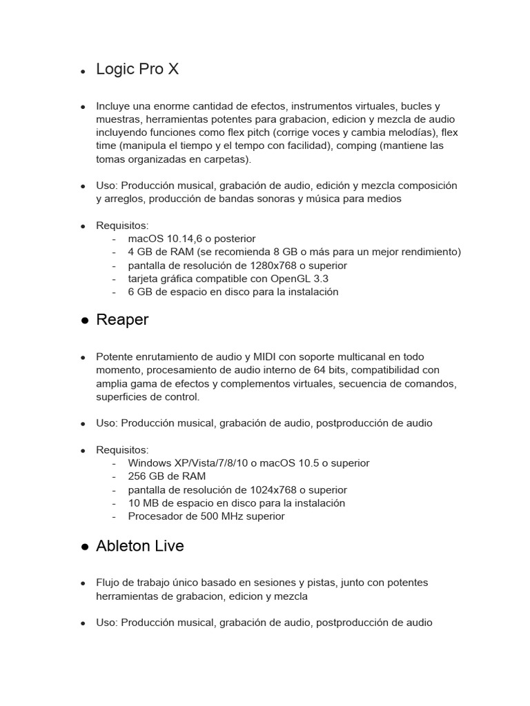 software de audio | PDF | Microprocesador | Mac OS