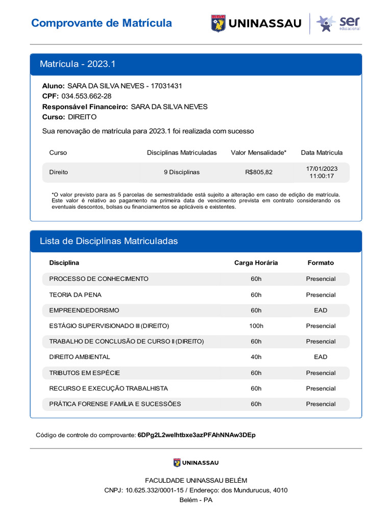Compro Vante Matric Ula | PDF