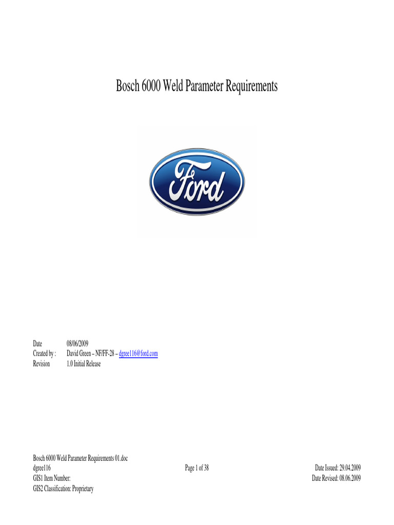 Bosch 6000 Weld Parameters Guide | PDF | Welding | Construction