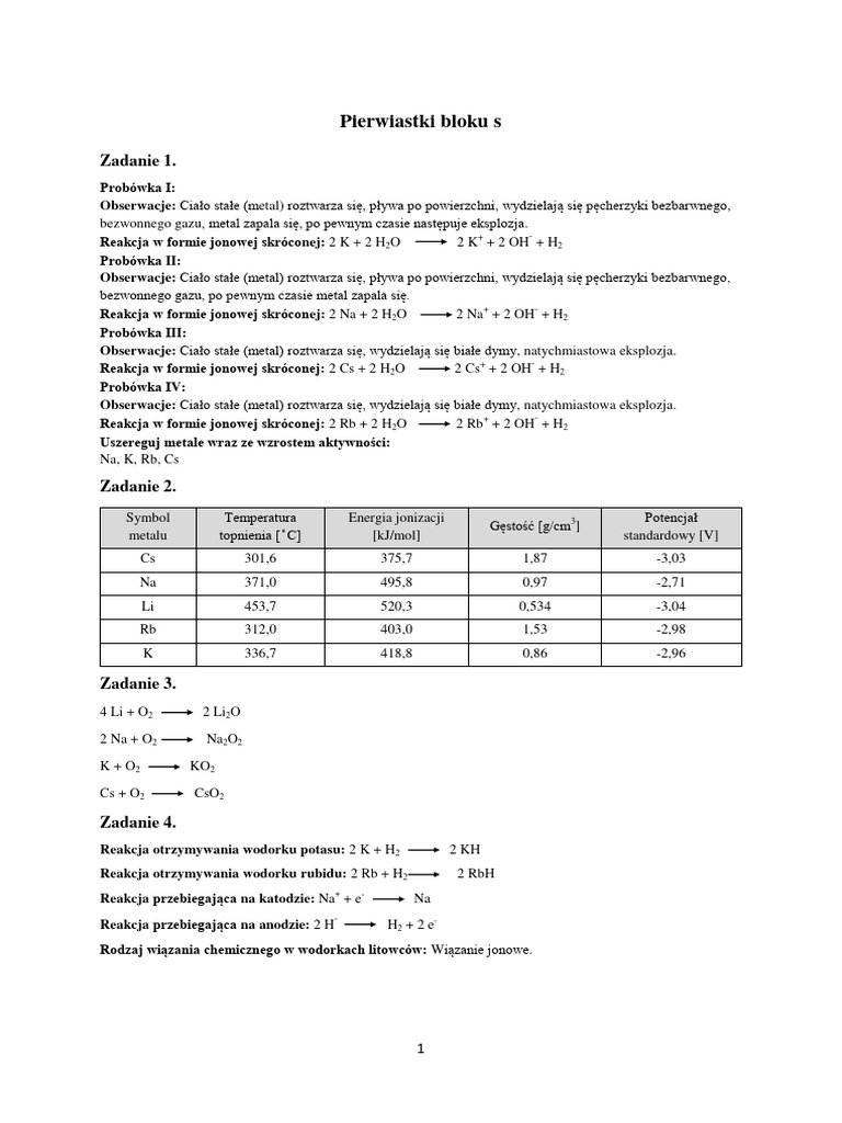 Chemia Zbior Zadan Fau Odpowiedzi Zeszyt NR 7 | PDF