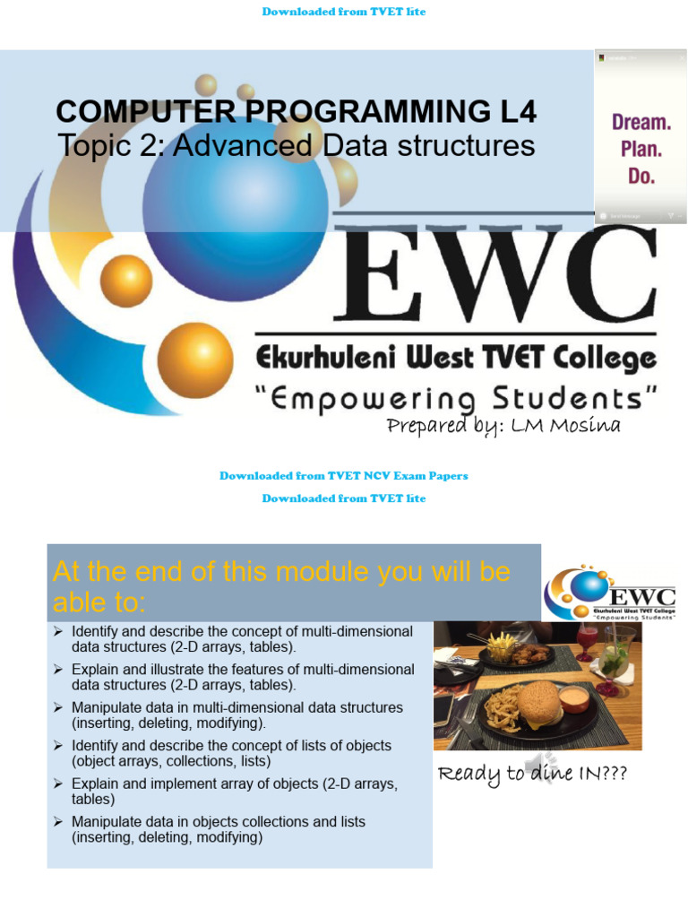 Computer Programming L4 Topic2 Advanced Data Structures | PDF | Matrix ...