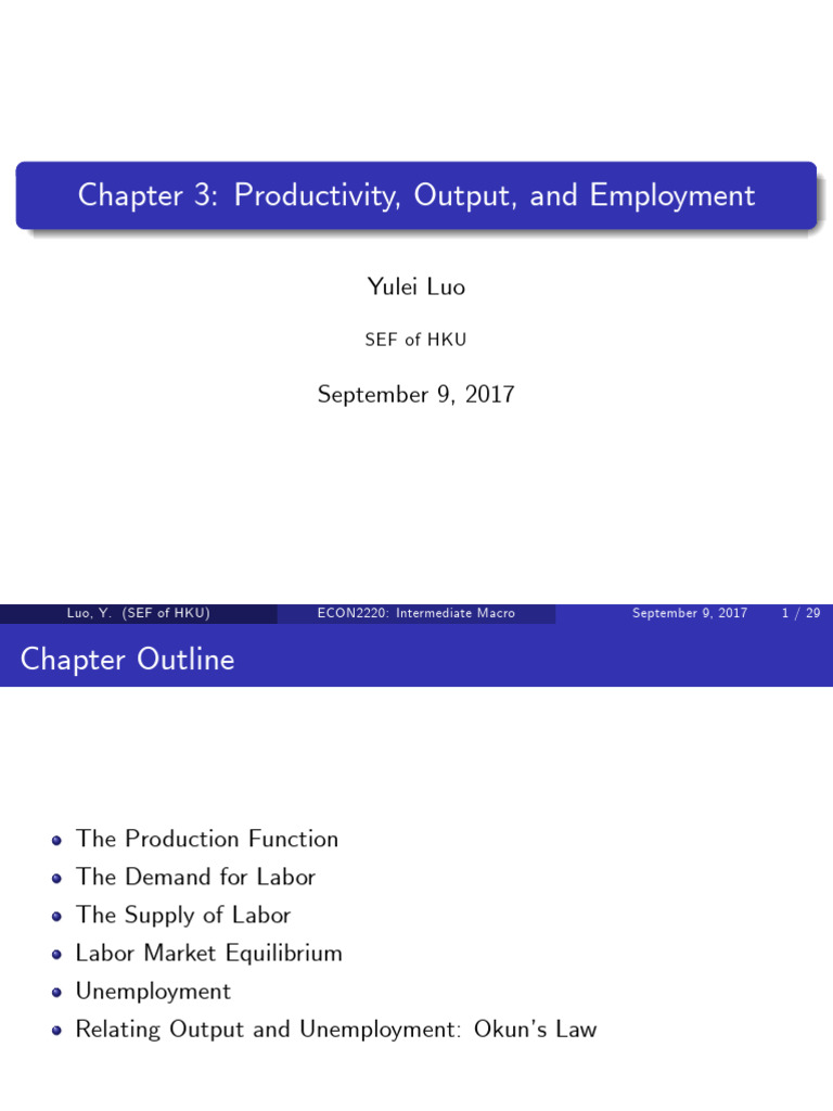 Lecture3 Employment Productivity | PDF | Labour Economics | Production ...