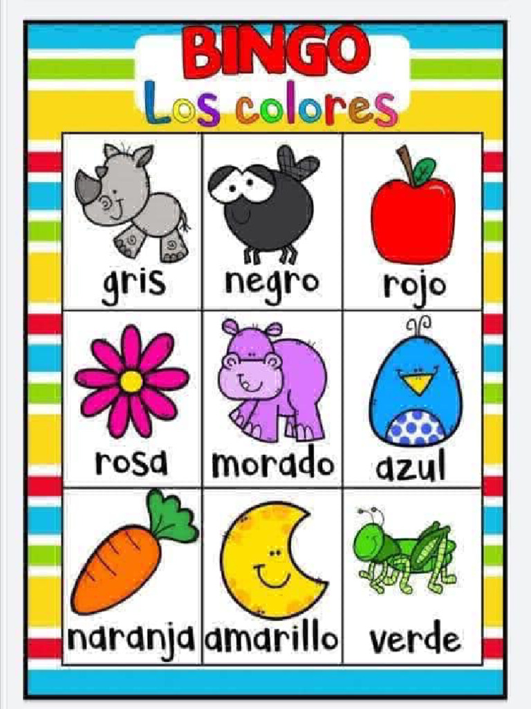 Bingo para Trabajar Los Colores | PDF
