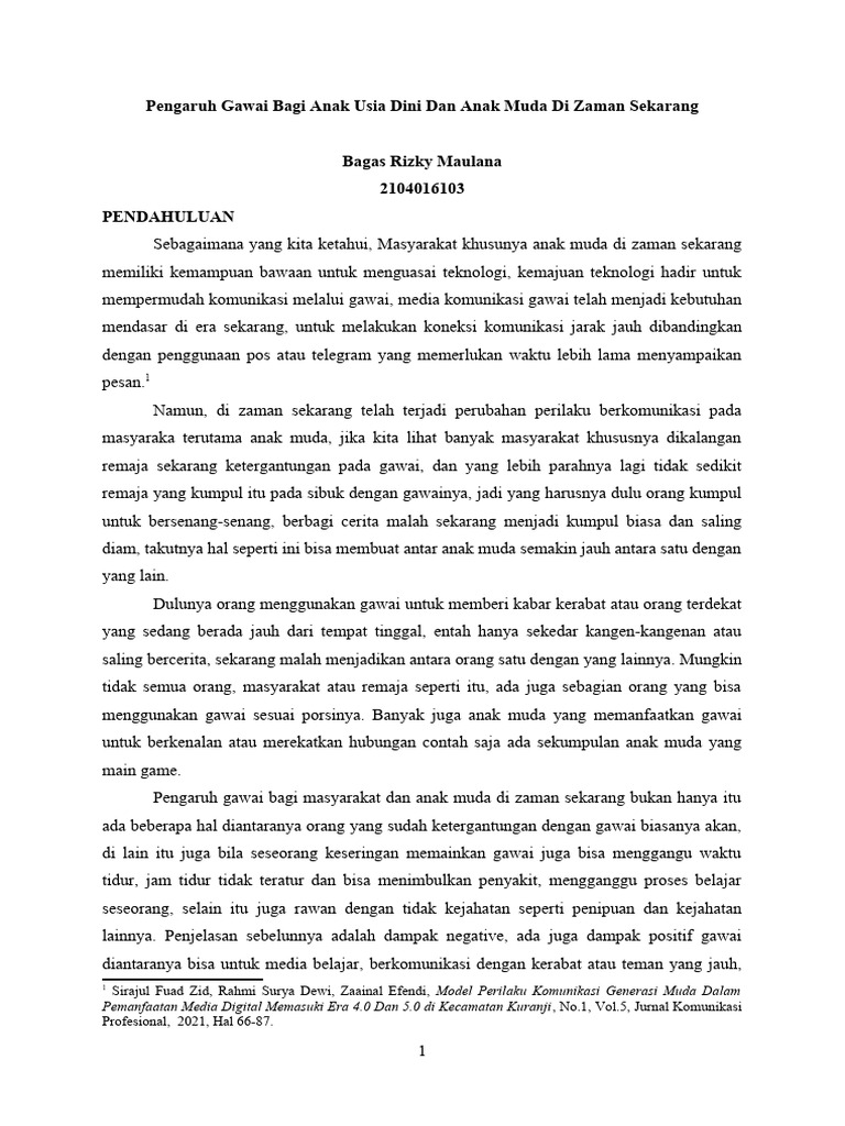 210406103-Bagags Rizky Maulana-Dampak Gawai Pada Masyarakat Dan Anak ... 210406103-Bagags Rizky Maulana-Dampak Gawai Pada Masyarakat Dan Anak ...