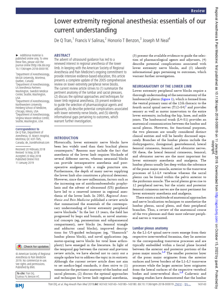 Anestesia Regional de Eeii | PDF | Human Leg | Pelvis