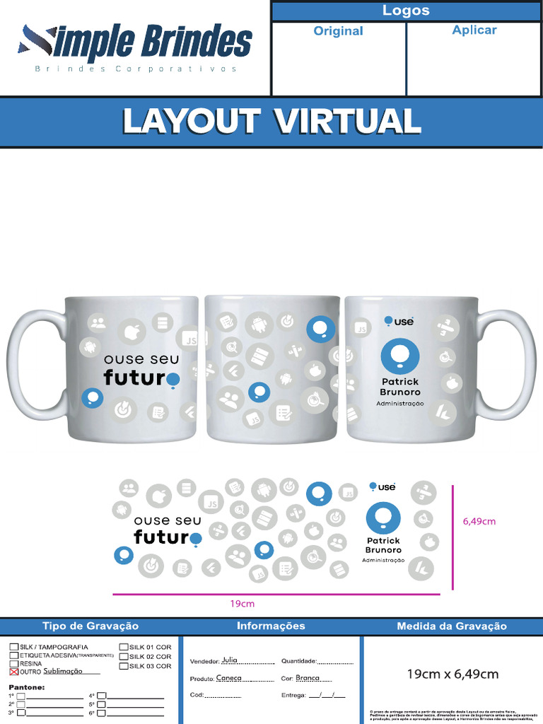 Layout Simple Brindes - Caneca de Ceramica - USE | PDF