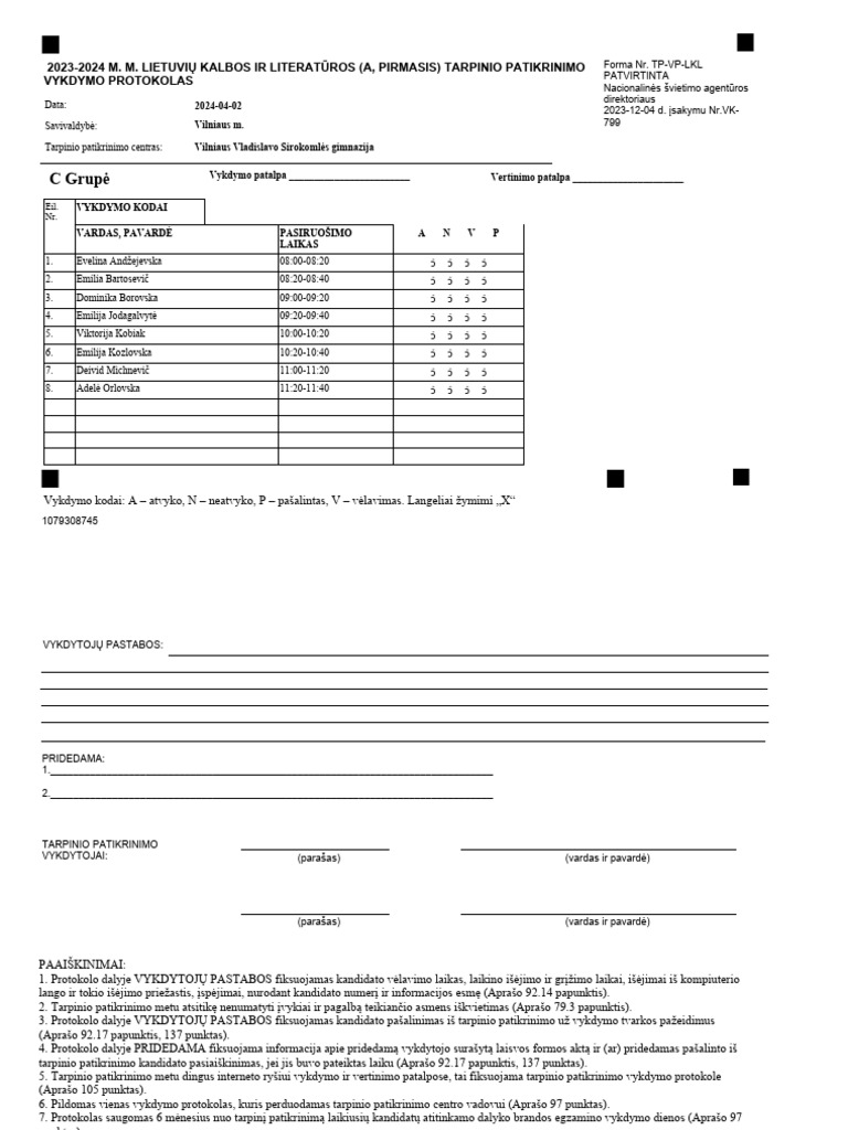 C Grupė: 2023-2024 M. M. Lietuvių Kalbos Ir Literatūros (A, Pirmasis ...