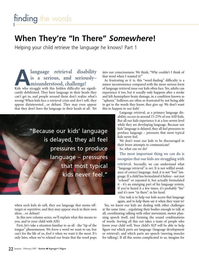 Finding The Words... When Theyre in There Somewhere | PDF | Language ...