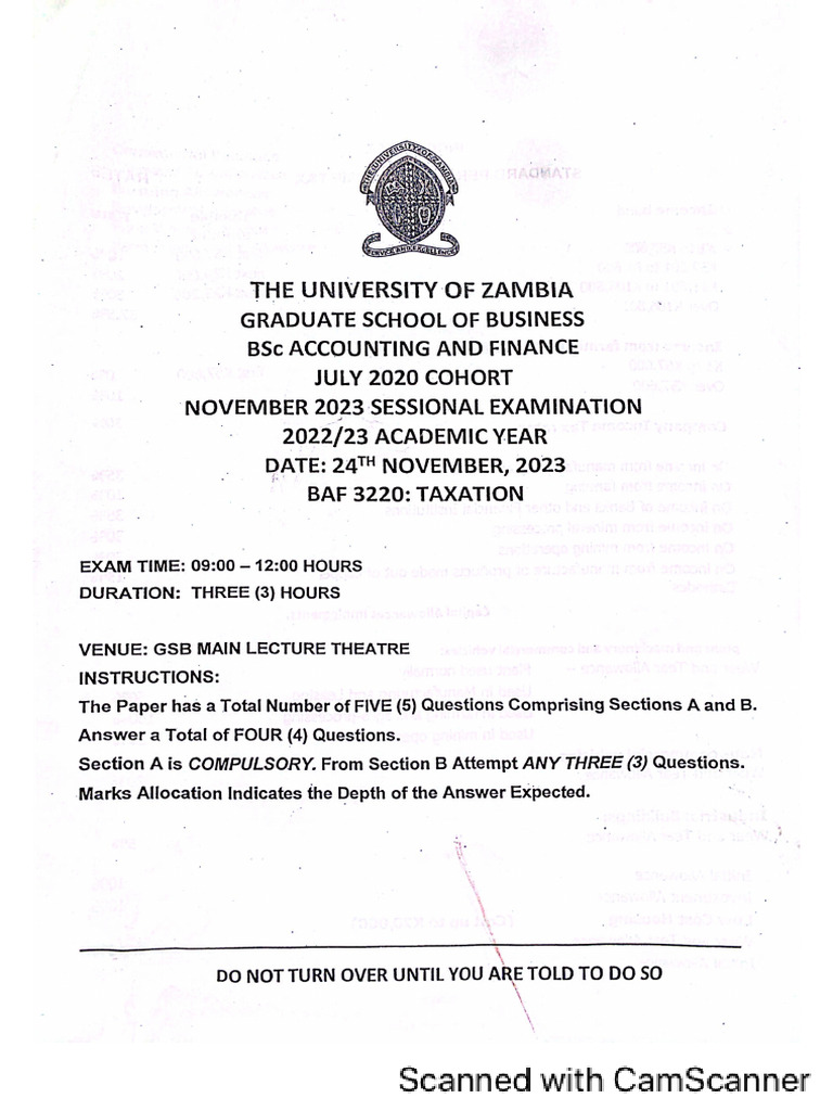 Taxation Exam | PDF