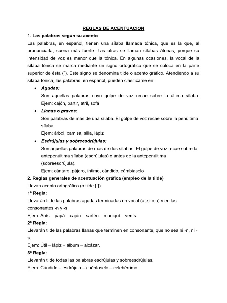 Reglas de Acentuación | PDF | Coma | Puntuación