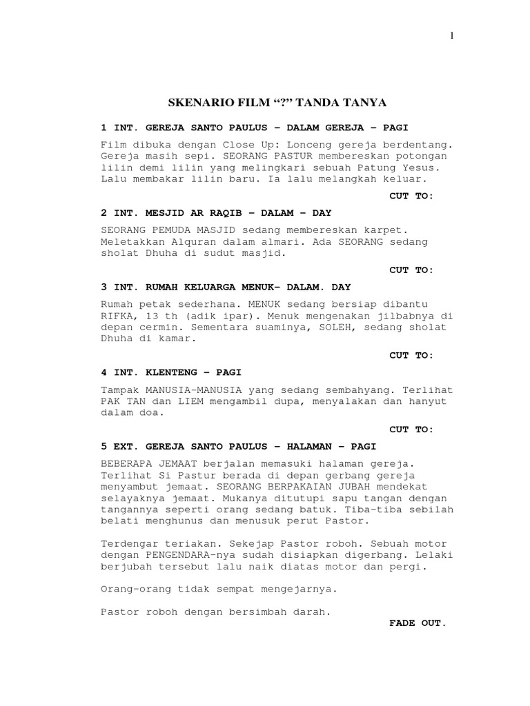 Contoh Skenario Film Pendek | PDF