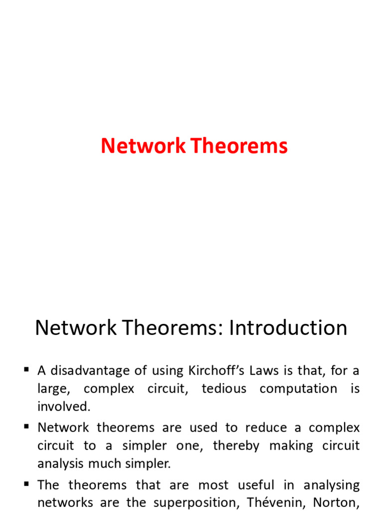 Network Theorems | PDF | Electrical Network | Linearity