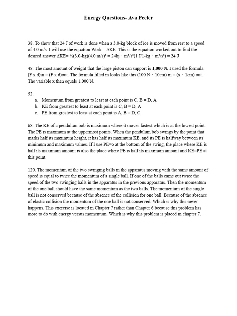 Energy Questions | PDF