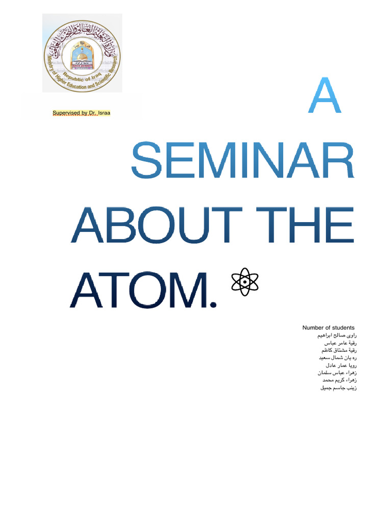 Seminar on Atom Structure & Theory | PDF | Atoms | Atomic Nucleus