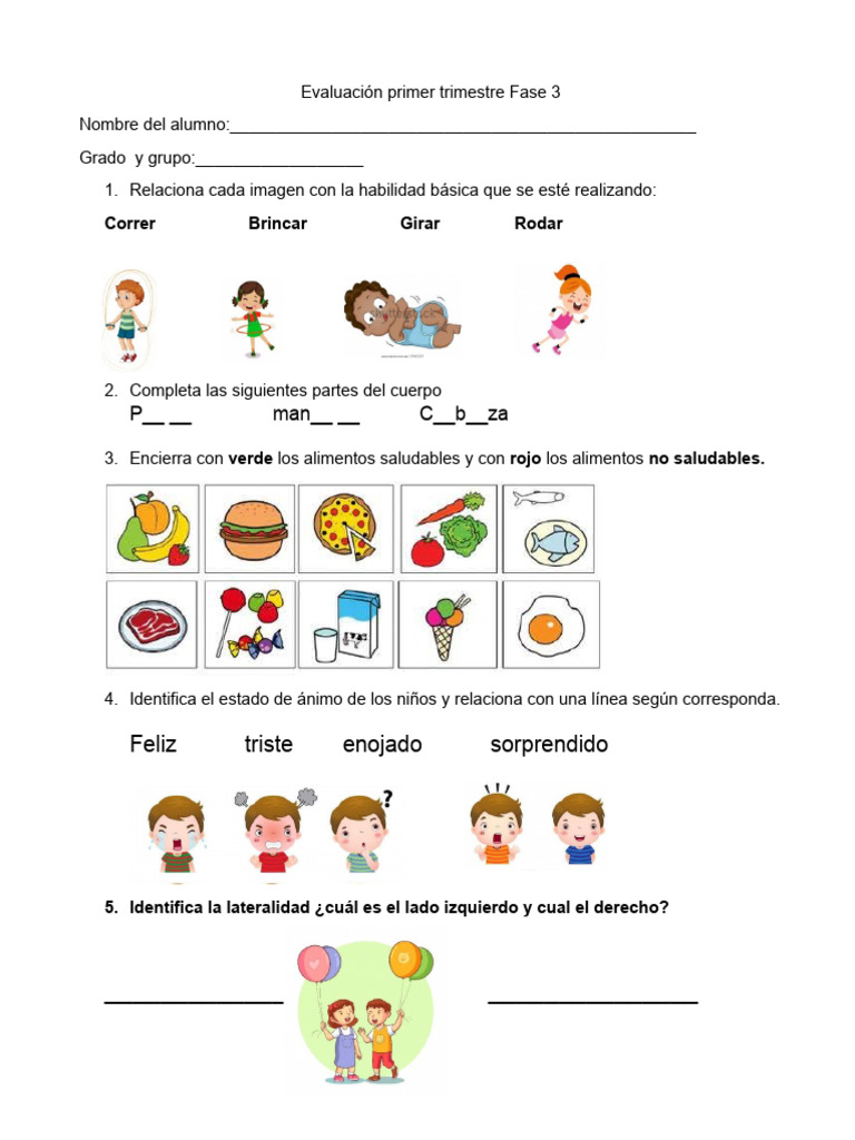 Evaluación Primer Trimestre Pdf