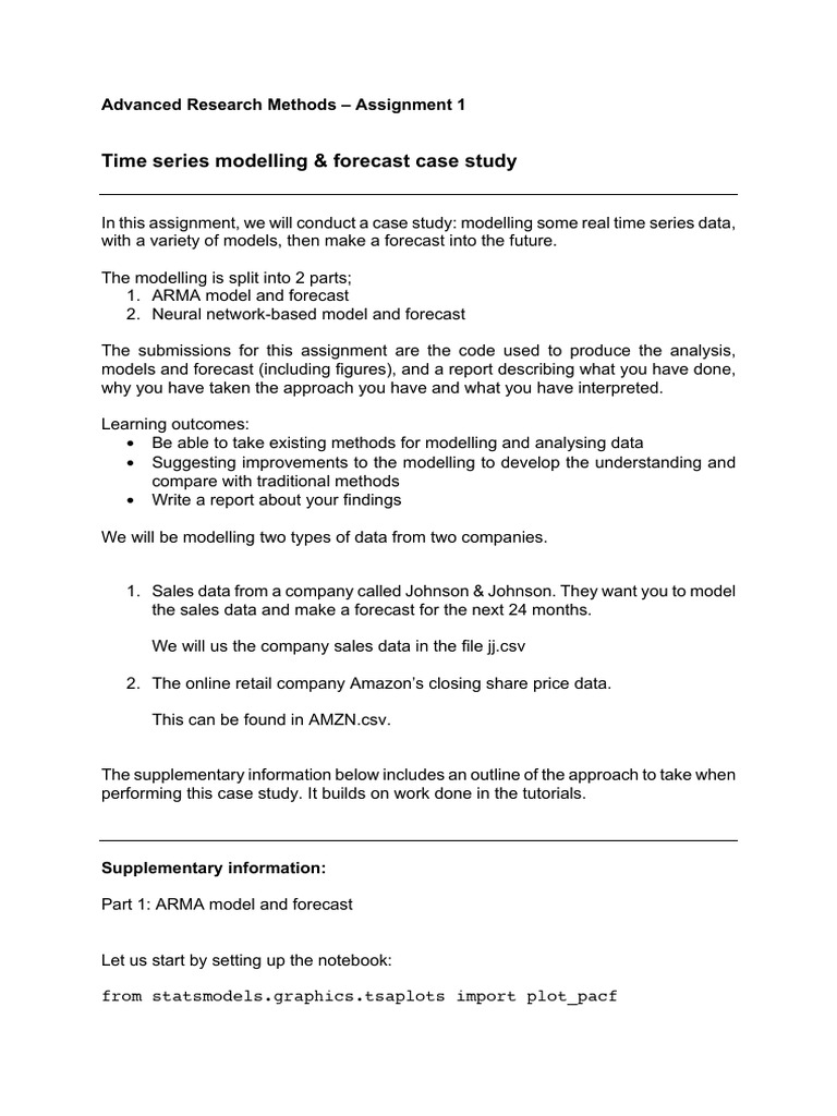 Assignment 1 Supplementary | PDF | Autoregressive Integrated Moving Average | Time Series